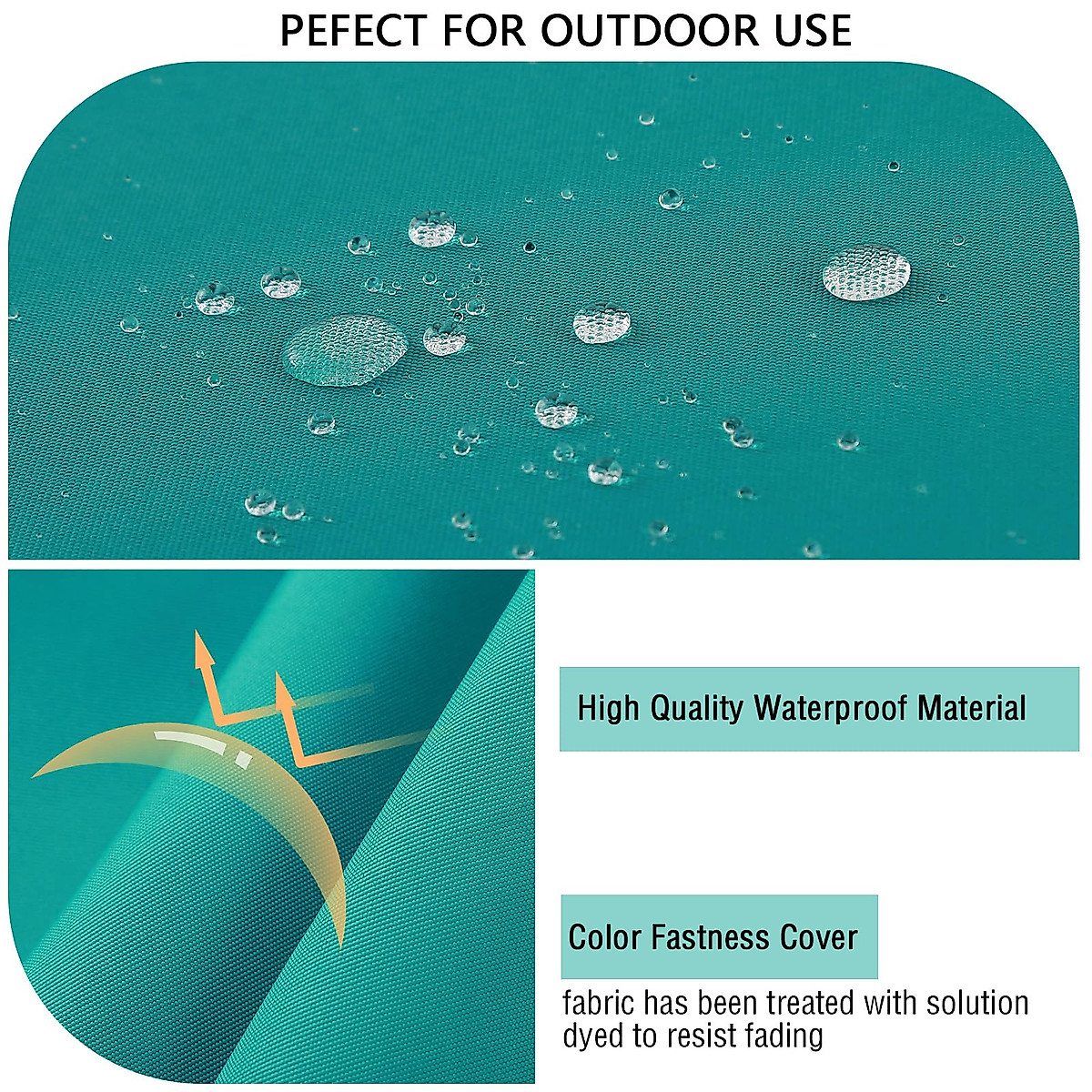 idee-home Outdoor Bench Cushion Waterproof, Bench Cushions for Outdoor Furniture, Patio Porch Swing Replacement Seat Pad with Ties for Garden Backyard, 42 x 18 Inch Peacock Blue