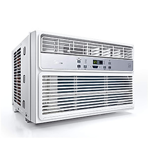 MIDEA EasyCool Window Air Conditioner - Cooling, Dehumidifier, Fan with remote control - 8,000 BTU, Rooms up to 350 Sq. Ft. (MAW08R1BWT Model) (Renewed)