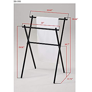 Kings Brand Furniture - Metal Freestanding 2-Tier Bathroom Towel Rack Stand, Black