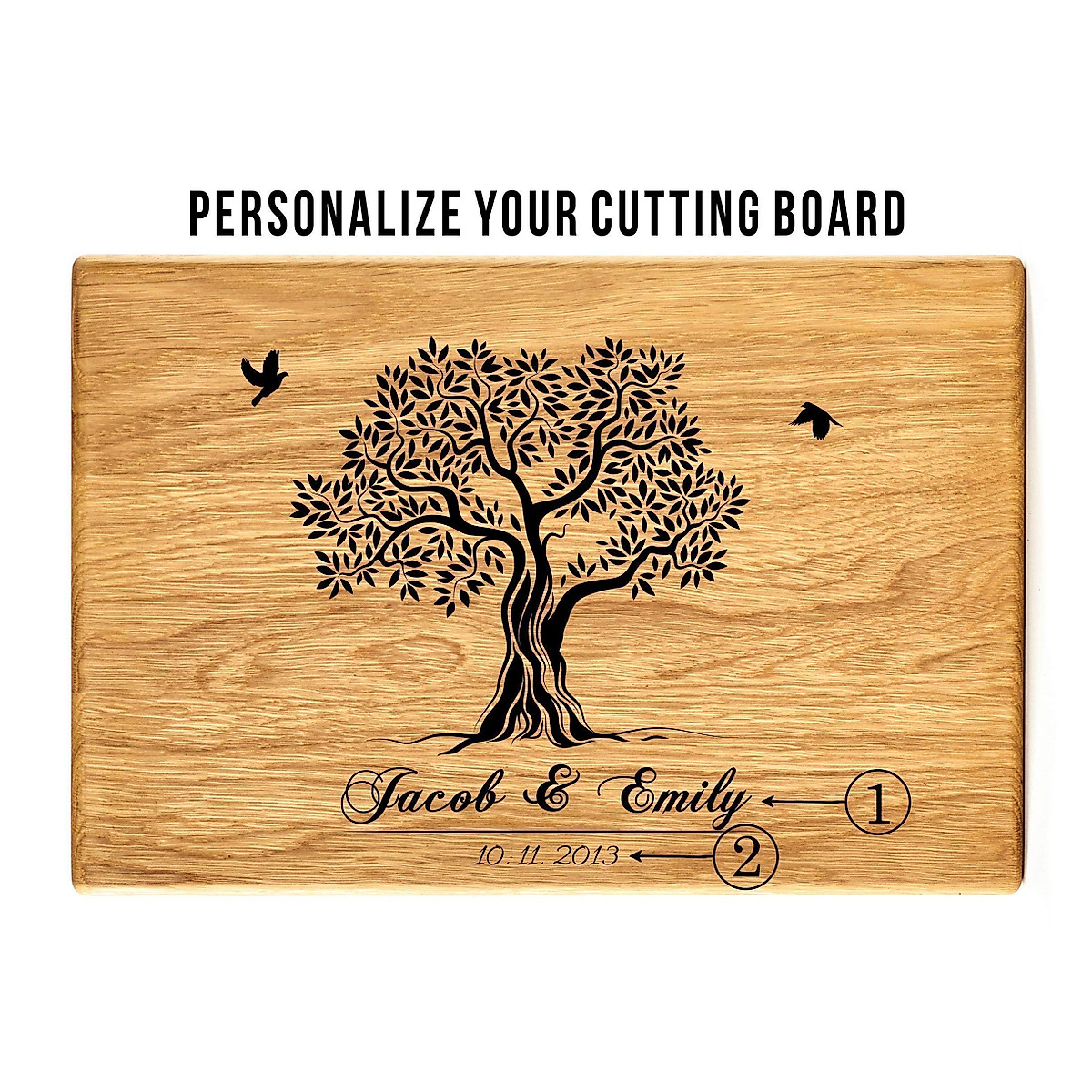 Walnut Custom Family Olive Tree Personalized Engraved Cutting Board Wedding Gift, Anniversary Gifts, Housewarming Gift Birthday Corporate