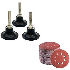 New Bundle: 3 Pack 2 Inch Quick Change Adapter + 100Pcs 5 Inch 8 Hole Orbital Sander Sandpaper