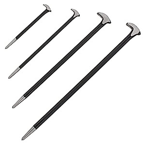 ABN Ladyfoot Rolling Head 4-Piece Pry Bar Tool Set – 6, 12, 16, 20 Inch – for Automotive Machinery Aligning & Prying