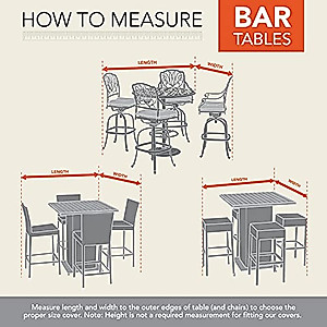 Modern Leisure 2915 Monterey Patio Chairs, bar Height Table, Outdoor Cover (66 L x 64 D x 34 H) Water-Resistant, Khaki/Fossil,Beige