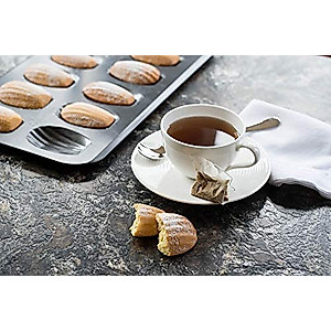 Bellemain Madeleine Pan | 12-Well Madeleine Mold Makes 12 Madeleine Cookies | Nonstick Tea Cake Pan for Madeleines, Cakelet Pan | Warp-Resistant Carbon Steel Madeline Pans (2-Pack)