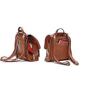 JeHouze Women Soft Leather Shoulder Purse Backpack Antitheft Rucksack Vintage Ladies Bag (Black)