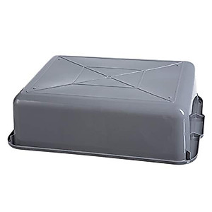 4-Pack Commercial Bus Tubs 8L, Grey Plastic Bus Box/Tote, Bus Wash Dish Basin Pans