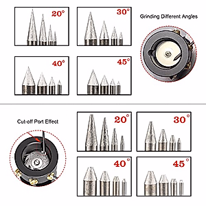 3mirrors ALUMINUM Tungsten Electrode Sharpener Grinder for TIG Welding Tool w/Cut-Off Slot Multi-Angle& Offsets, 4 Copper Screws Holes& 2 Upgrade CNC Mandrels& 5 25mm Diamond Wheels& Instructions