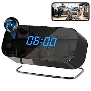 VANCHEER Hidden Camera Clock WiFi Spy Cameras 1080P HD Wireless Indoor Security Camera Nanny Cam with Motion Detection, Remote View for Home and Office Surveillance No Audio Function