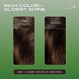 Clairol Natural Instincts Demi-Permanent Hair Dye, 4BZ Dark Bronze Brown Hair Color, Pack of 1
