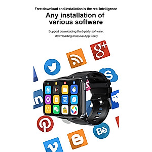 Rainbuvvy Smart Watch for Men, 4G Smartwatch for Android and iOS 2.88Inch Touch Screen Android 9.0 OS 4GB+64GB Activity Tracker with Face Unlock Dual Cameras WiFi GPS Detachable Band (Silver)