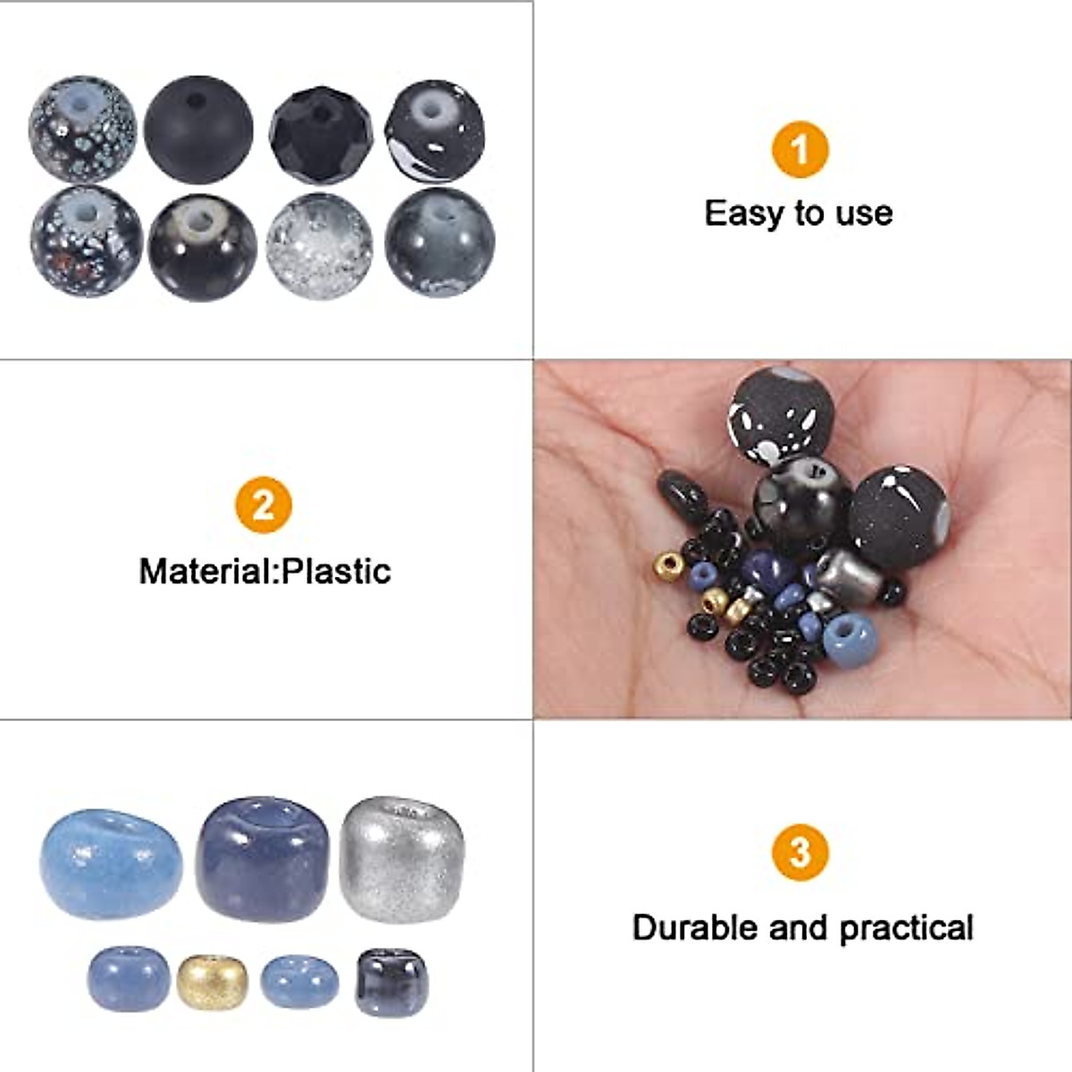 COHEALI Bracelets Kit Bracelet Kit 2 Bags of Jewelry Making Beads DIY Crafts Loose Beads for Necklace Earrings Bracelet Making Bracelet Beads