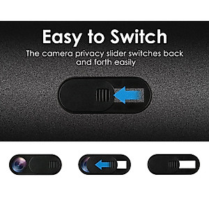 DS. DISTINCTIVE STYLE Camera Cover Slide Car Camera Privacy Cover Webcam Sticker Blocker Compatible with Tesla Model 3 and Model Y Accessories (Black - 6 Pack)