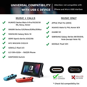 KLIM Fusion C - USB-C Earbuds with Microphone + Long-Lasting Wired Ear Buds + 5 Years Warranty - Innovative: in-Ear with Memory Foam + Earphones with Mic and 3.5 mm Jack - New Version 2024 - Black