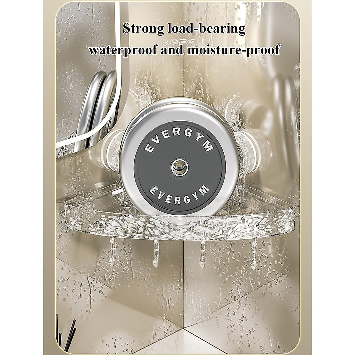 CBDYWVR Suction Cup Storage Rack, Corner Shower Caddy Suction Cups, Light Luxury Style Glacier Pattern Suction Cup Shelf, Wall Mounted Shower Shelves Storage Basket for Bathroom Kitchen (triangles)