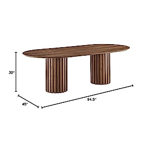 Modway EEI-6065-WAL-SET Senja 95" Oval Dining Table, Walnut