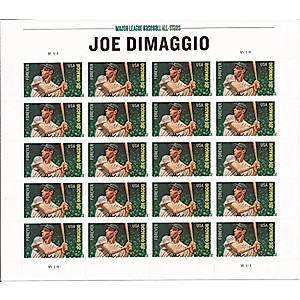 Joe Dimaggio U.S. Forever Sheet of 20 Forever Stamps Scott 4697