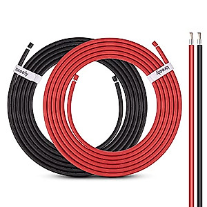 10 Gauge Wire - iGreely Solar Panel Wire 30Ft Black & 30Ft Red 10AWG(6mm²) Tinned Copper PV Wire UV Resistant Cable for Solar Panel MPPT Controller Boat Marine Automotive RV Outdoor