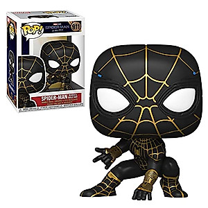 Spider-Man POP Marvel No Way Home - Spiderman in Black and Gold Suit Funko Pop! Vinyl Figure (Bundled with Compatible Pop Box Protector Case), Multicolor, 3.75 inches