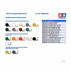 Tamiya 35291 1/35 German 3Ton 4x2 Cargo Truck Plastic Model Kit