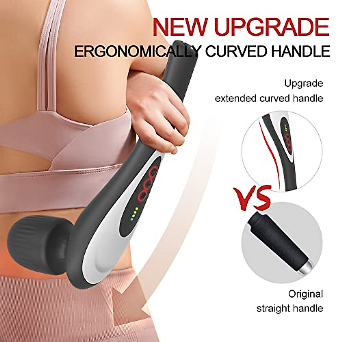 UV STYLISH Rechargeable Personal Hand Held Deep Tissue Vibrating Massager for Muscles, Back, Foot, Neck -Cordless Electric Percussion Body Wand Massage Gift for Women her