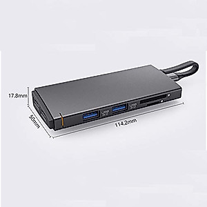 XUNMAIFHB Portable Docking Station,Type c hub 10-in-1 Docking Station HDMI+RJ45 Converter PD Charging, Gigabit Network, USB3.0 Transmission, HDMI4K HD, Card Reading Function Fast Transmission