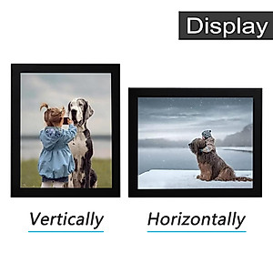 Kingsmile 8x10 Picture Frame, 2 Pack Wood Frames with Durable Shatter Resistant Cover, Display Poster 8x10 without Mat, Photo Frame for Wall Gallery Display, with 2 Wall Hooks. (Brown)