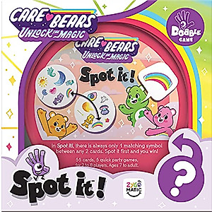 USAOPOLY Spot It! Care Bears | Fun Card Game for Kids and Adults | Featuring Funshine, Grumpy, Wish, Share, Good Luck, Cheer, and Tenderheart Bear | Licensed Care Bears Game