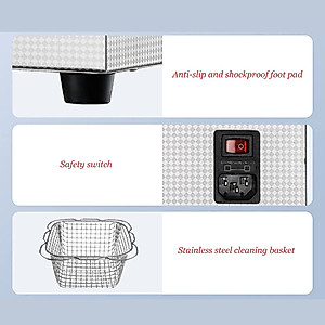 Ultrasonic Cleaner,Professional Lab Industrial Ultrasonic Cleaner, Commercial Ultrasonic with Heater Timer for Metal Parts,Carburetor,Fuel Injector,Brass,auto Parts,Engine Parts,etc