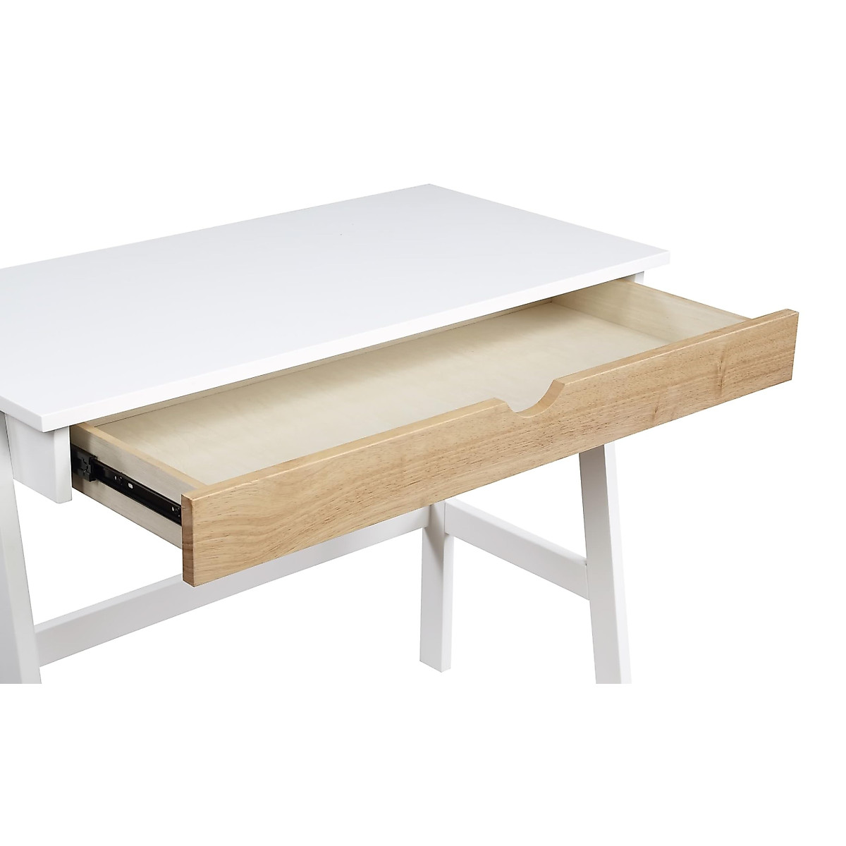 Daesar Writing Computer Desk with One Drawer in White/Natural