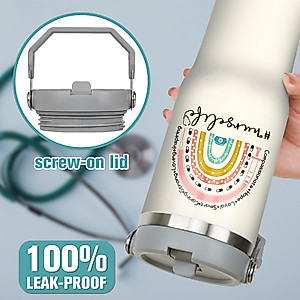 soeufnwhf 30oz Nurse Tumbler Cup with Handle Nurse Travel Coffee Mug, Nurse Nutrition Facts Tumbler, Best Nursing School Gifts, Nursing Graduation Gifts, RN Gifts for Nurses Appreciation Gifts