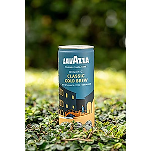 Lavazza Organic Classic Cold Brew Coffee, (Pack of 4 Cans / 8 Fluid Ounce Each) Balanced, Complex, Sweet, Medium Roast, 100% Arabica, USDA Certified Organic, Rainforest Alliance Certified