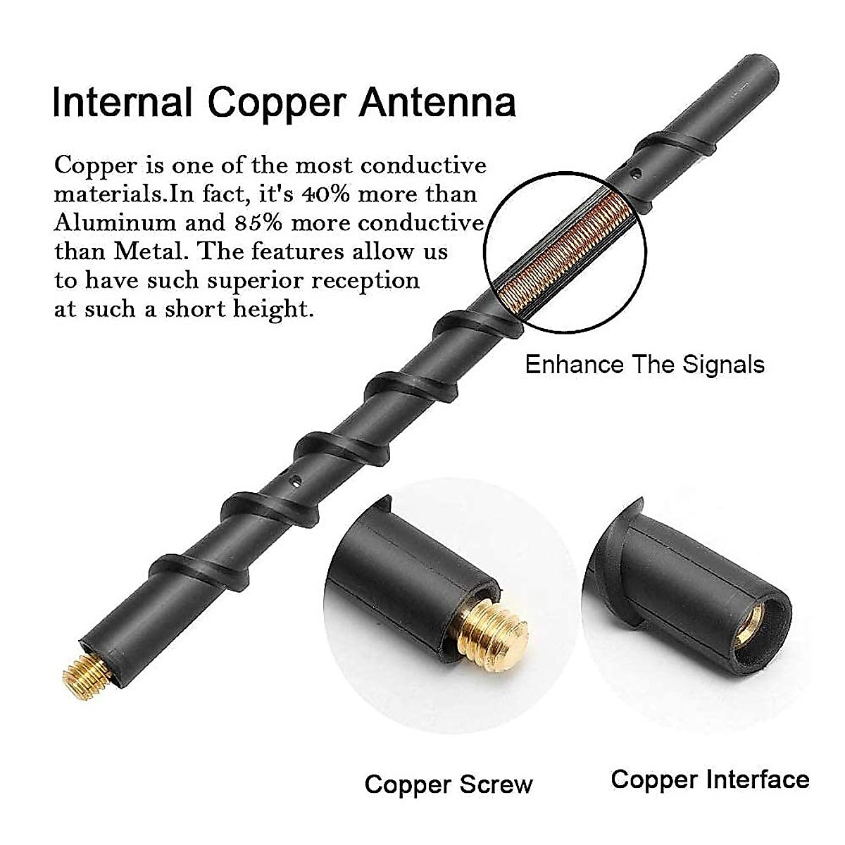 VOFONO 9 inch Antenna for 2007-2024 Jeep Wrangler Gladiator JL JK JT Unlimited Sport Rubicon Sahara Mojave Willys 4xe Wrangler Gladiator Accessories Car Radio Antenna Short Replacement