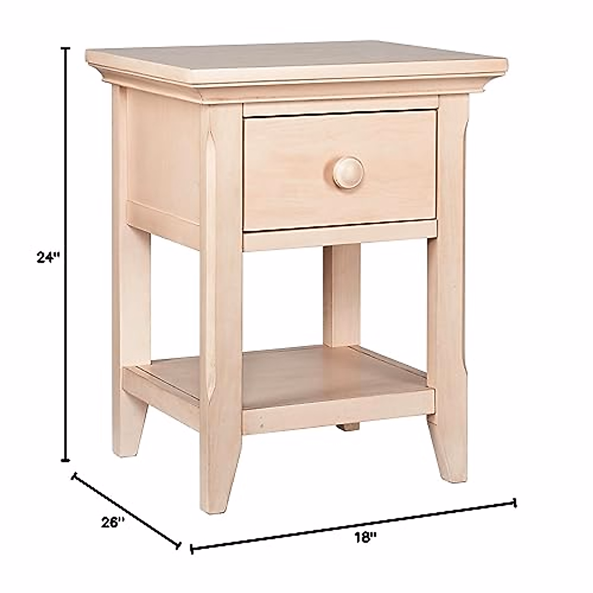 Baby Cache Overland 1 Drawer Nightstand, Sandstone Brown