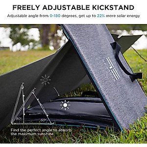 EF ECOFLOW Portable Power Station RIVER 288Wh with 110W Solar Panel, 3 x 600W(X-Boost 1800W) AC Outlets, Solar Generator for Outdoors Camping RV Hunting Emergency