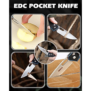 EDC Folding Knife with Clip, 3 Inch D2 Steel Drop Point Blade with G10 Handle, Pocket Knife for Men Women Outdoor Camping Hiking with Thumb Hole and Axis Lock Pocketknife