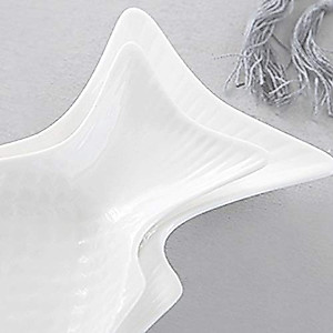 DOITOOL 1Pc Fish Shaped Plate Fish Platter Ceramic Unique Decorative Serving Snack Storage Platter for Party Wedding Restaurants Home (13 Inches, White)