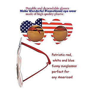 TD.IVES12 Pack American Flag Glasses USA Patriotic Party Sunglasses Masks Cool Shaped Plastic Eyewear for Party Props
