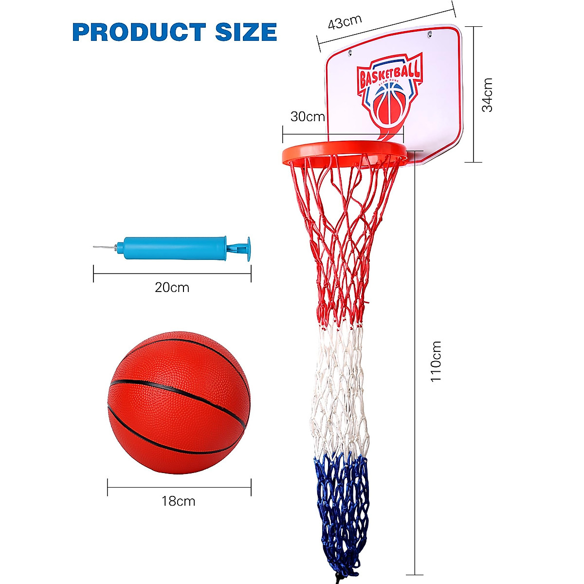 CT SPORTS Basketball Laundry Hamper for Kids - Slam Dunk Fun! Over The Door 2 In 1 Hanging Basketball Hoop Basketball Hamper Gift for Boys & Girls - Keeps Clothes Off the Floor & Encourages Tidiness