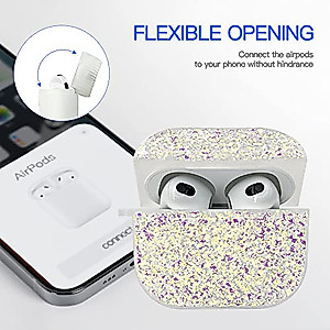 Case Cover Compatible with AirPods 3rd Generation 2021 Protective Case ARBLEL [epoxy Resin Glitter Shell Case] for Airpods 3 Women Girls Cute Twinkle Case,with Keychain (case Clear white-02)
