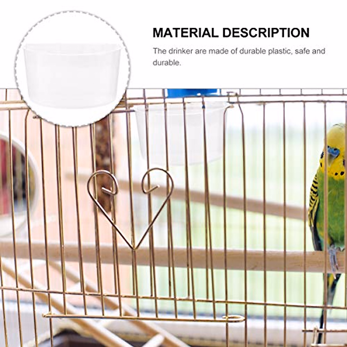 balacoo 12pcs Bird Water Hanging Cups Bird Food Water Bowls Clear Plastic for Bird Parrot Cage Feed Cup Food Container Supplies