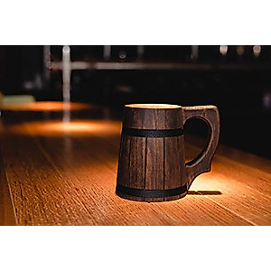 Etno Motif Handmade Beer Mug Wooden Tankard Beer Stein Alder Wood Beer Mug - Great Gift Idea