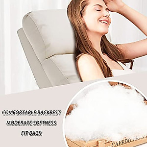 TYNB Lazy Boy Recliner, Massage Recliner with PU Leather Padded Seat Backrest Recliner Chair for Living Room Sofa Reading Chair Home Theater Seating Modern Reclining Chair Easy Lounge, Beige