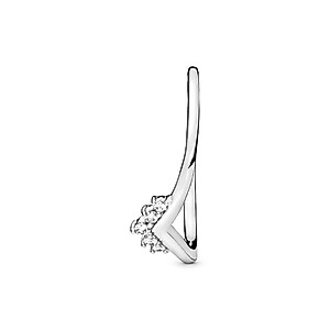 Pandora Jewelry Tiara Wishbone Cubic Zirconia Ring in Sterling Silver, Size 6