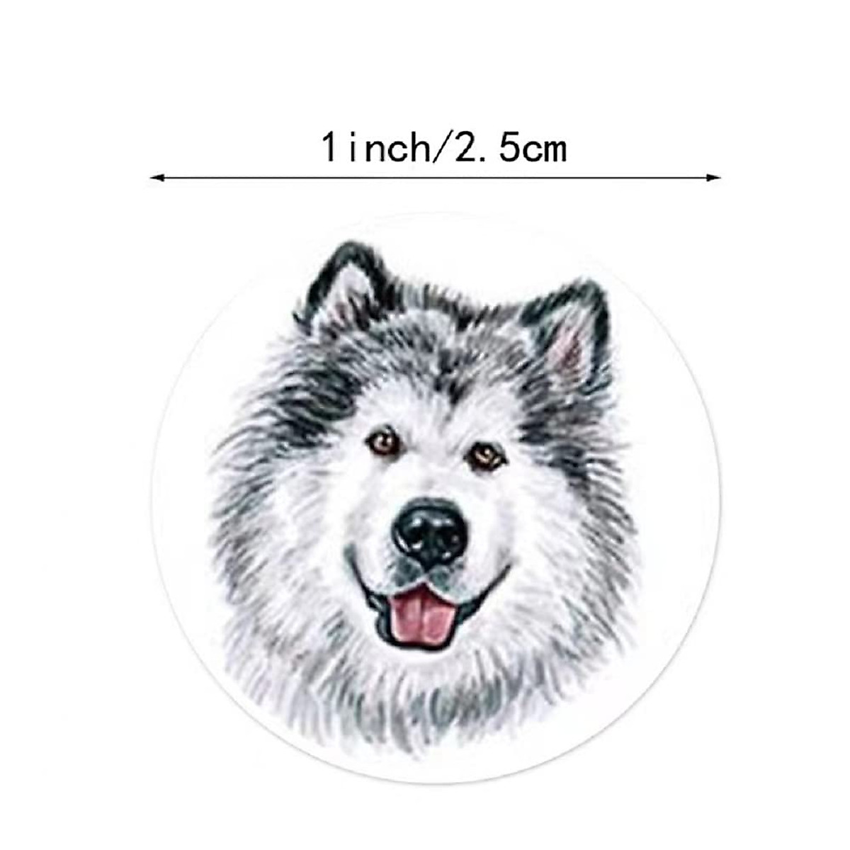 Animal Stickers 1'' Circle Labels Letters 500 Per Pack New Roll Handicraft Decoration Reward Sealing Cats Dogs Sticker Envelope Encourage Children's Gift (Animal)