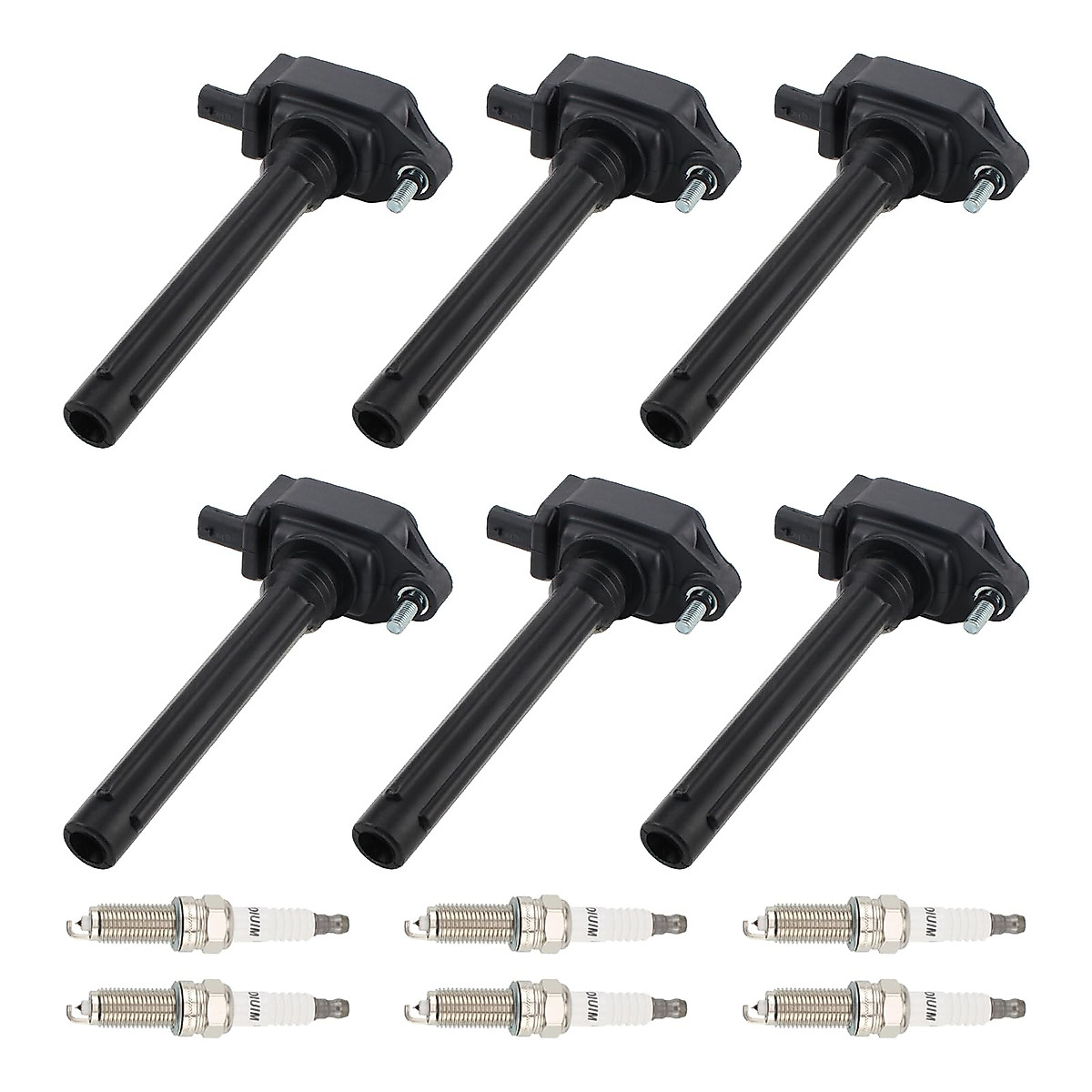 AUTOKAY Ignition Coil & NGK Platinum Spark Plug Set of 6 for Chrysler for Dodge for Jeep Ram UF648