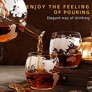 Two-in-one Gift Whiskey Decanter Set And Whiskey Stones Set, Christmas Stocking Stuffers, Unique Gifts for Men Husaband, Anniversary Birthday Gift Ideas for Him