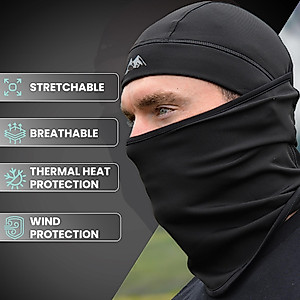 Mountain Made Balaclava Thermal Polyester Fleece Face Mask, Black, One Size