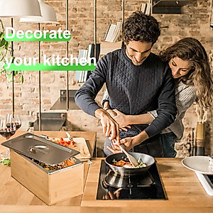 Exfoil Kitchen Compost Bin with lid, As Indoor Compost Bin with Stainless Steel Insert, Countertop Compost Bin- 1.6 Gal Smell Proof,Indoor Large Compost Bin Kitchen