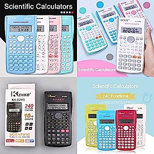 Scientific Calculators for Students, Scientific Calculator 240 Functions 2 Line 10+2 Digits, Scientific Calculators Desktop, Desk Math Calculator for School (White)