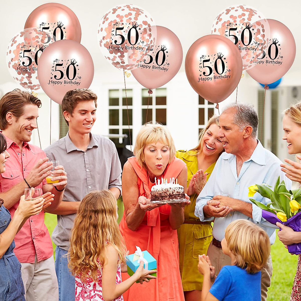 50th Birthday Balloons 18 Pcs Rose Gold Happy 50th Birthday Latex Balloons Confetti Balloons for Men Women 50th Anniversary Birthday Party Decorations Rose Gold Balloons Birthday Decor Supplies12 inch
